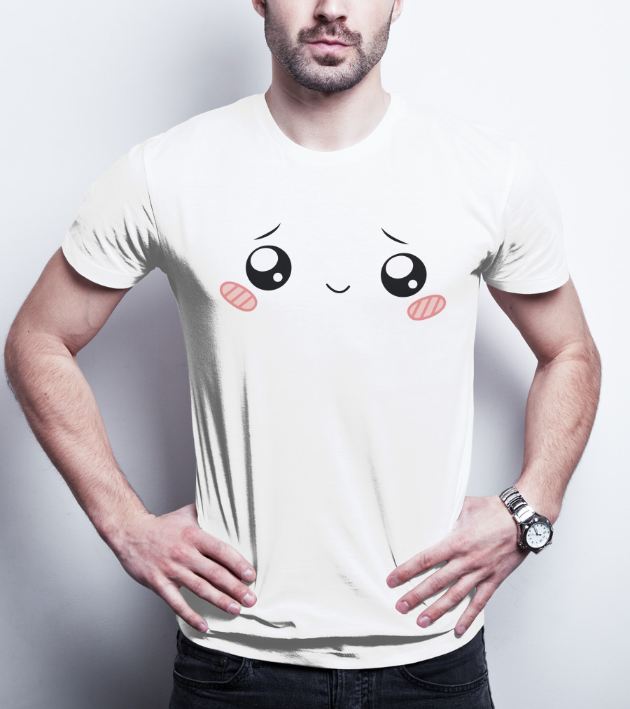 Lankybox Merch Ghosty Kawaii Face With Blush Cheeks T-Shirt