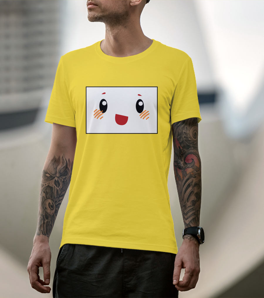 Shop Lankybox Merch Store Boxy Kawaii Face Yellow T-Shirt