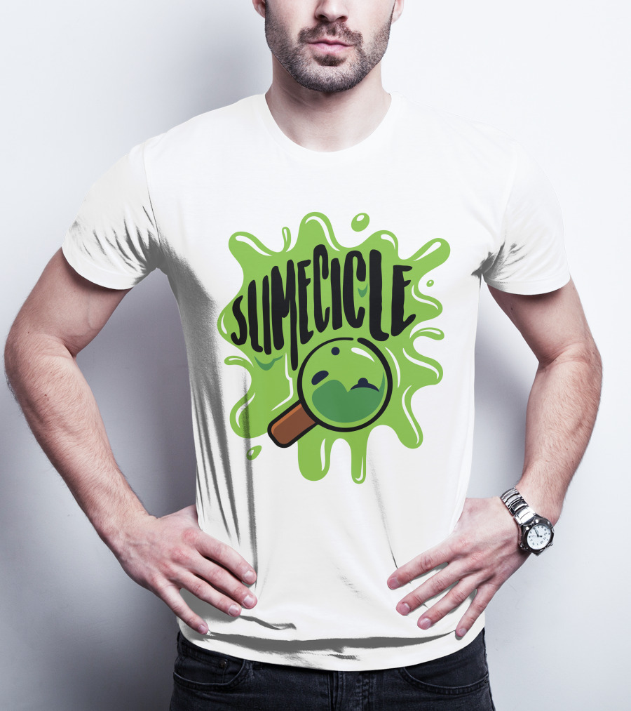 Slimecicle Green Splat Magnifying Glass T-Shirt