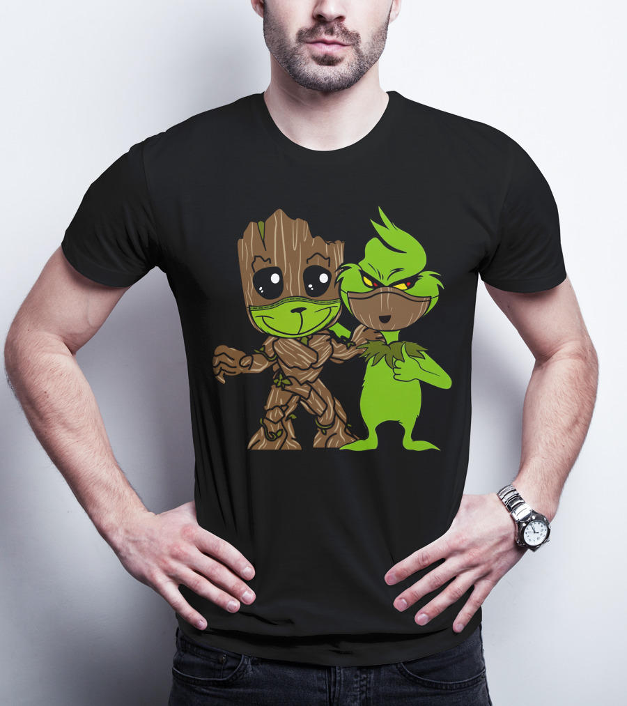 Groot Meets The Grinch Crossover Character Mashup T-Shirt