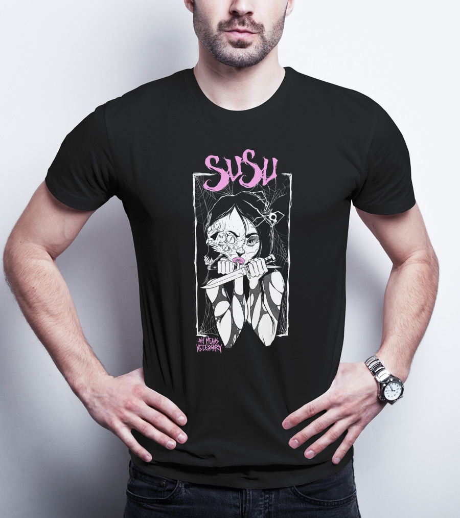 Susu Any Means Necessary Web Knife Girl T-Shirt