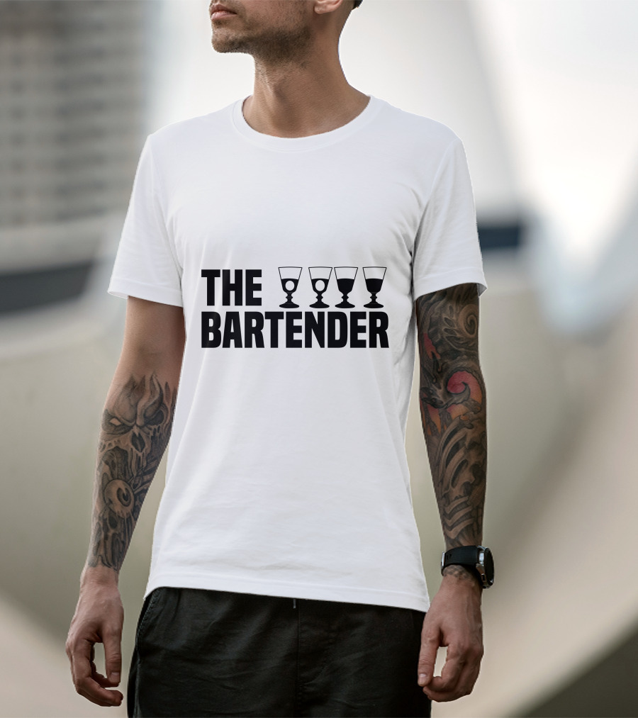 The Bartender Four Glasses T-Shirt