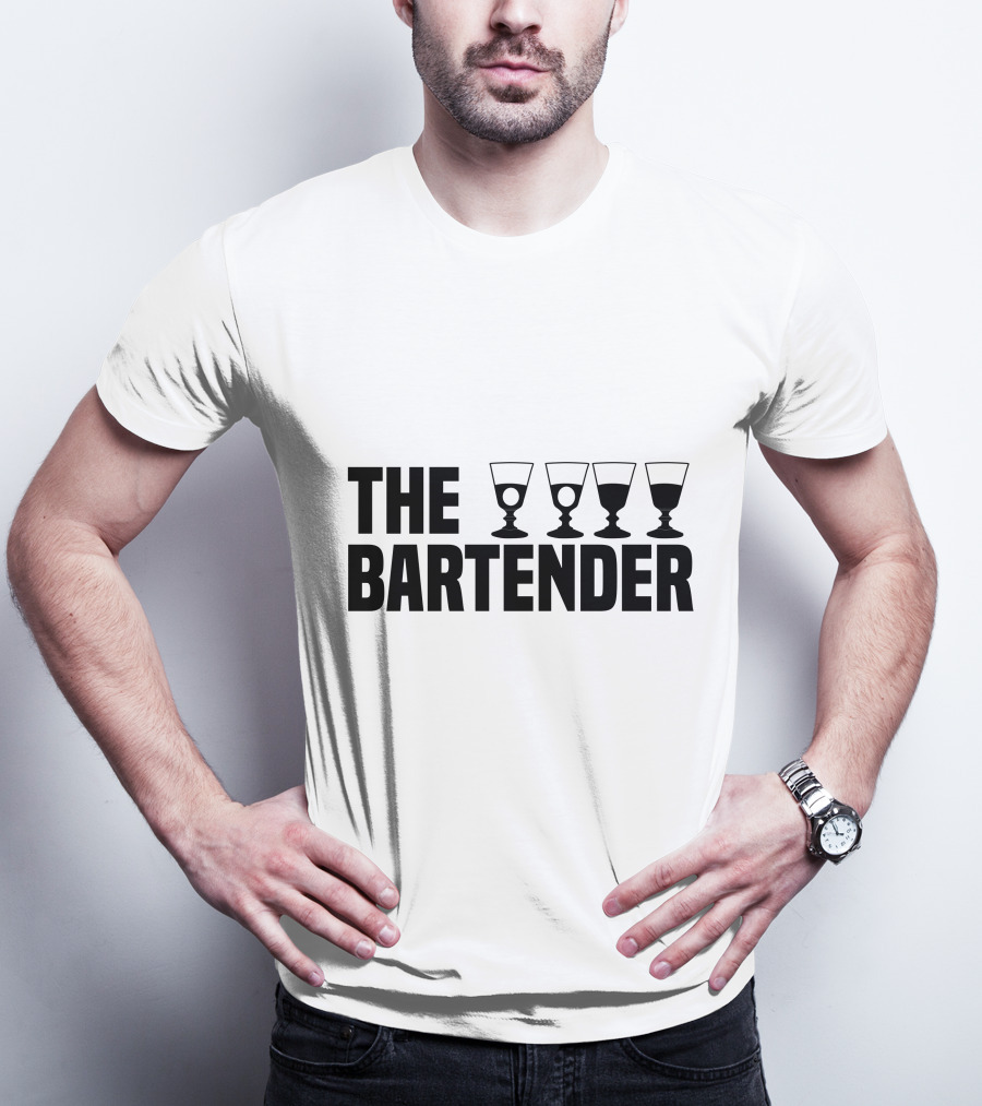 The Bartender Four Glasses T-Shirt