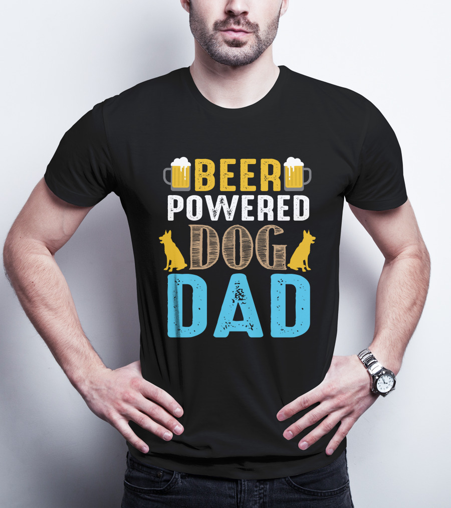 BEER Powered Dog Dad T-Shirt