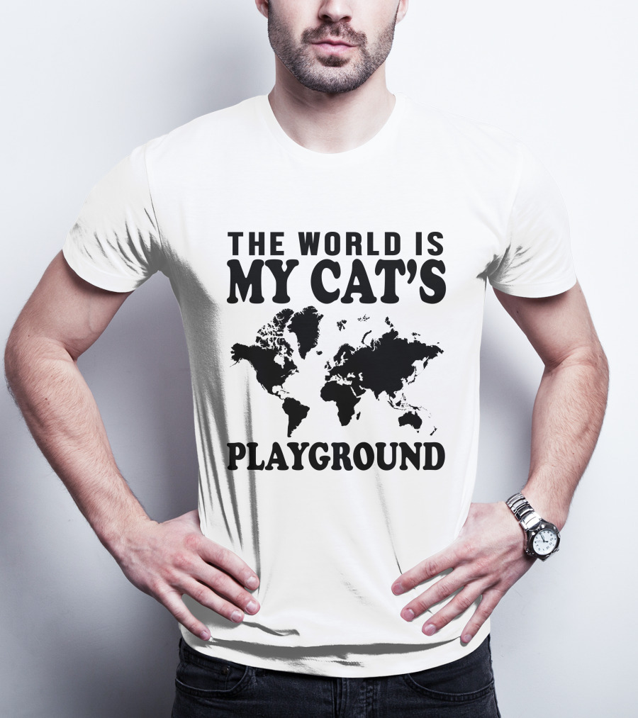 The World Is My Cat's Playground Map T-Shirt