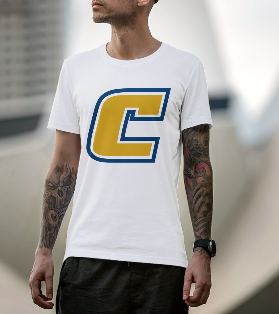 Chattanooga Mocs Large Yellow C Logo Collegiate Sports Emblem T-Shirt