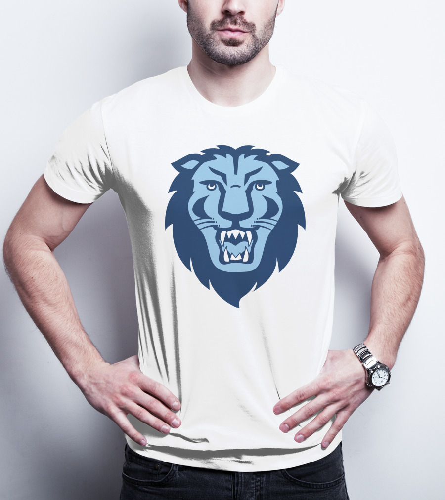 Columbia Lions Roaring Emblem Icon In Blue T-Shirt