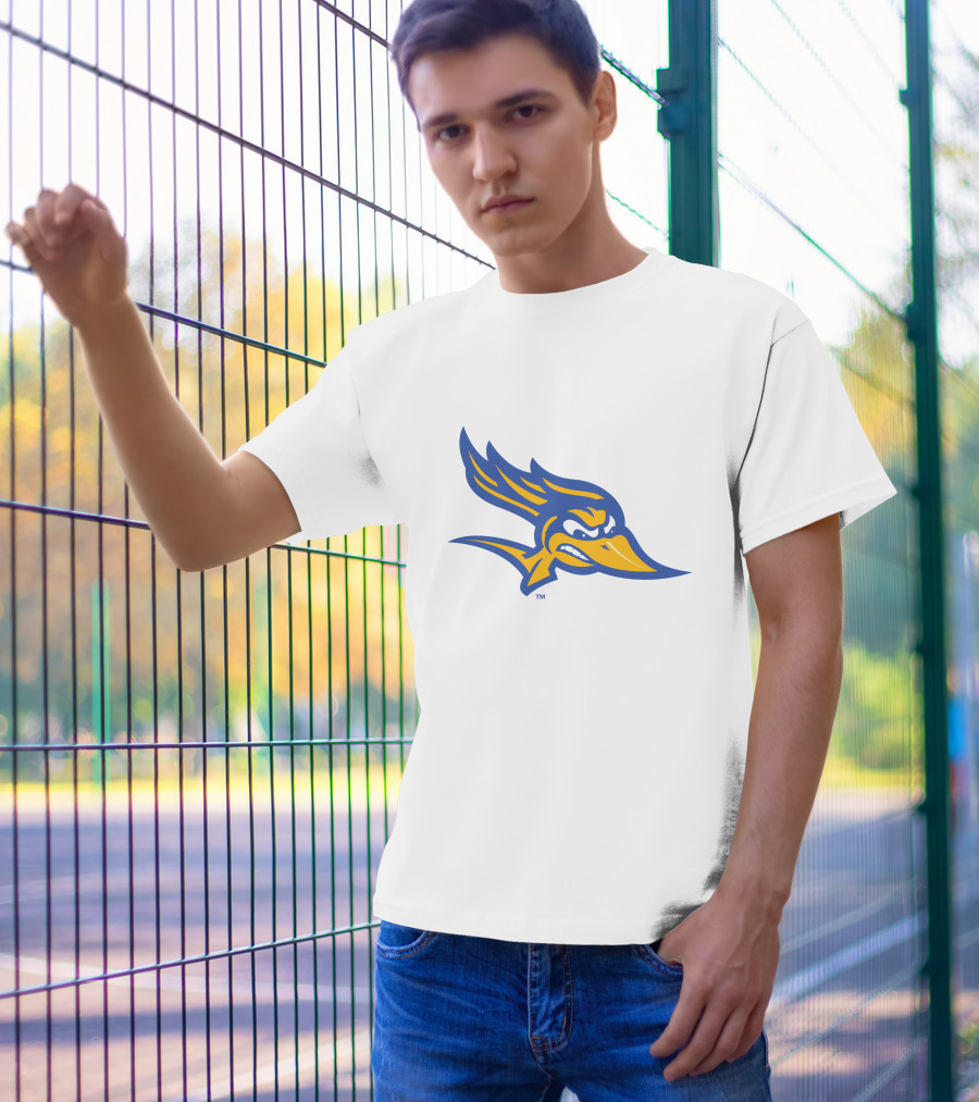 CSU Bakersfield Roadrunners Logo Blue And Gold Bird Head T-Shirt