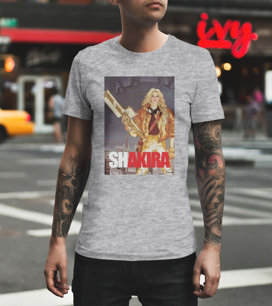 SHAKIRA AKIRA Manga Fusion With Bold Heroic T-Shirt