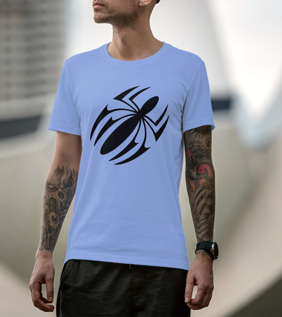 Scarlet Spider Iconic Symbol Blue Background T-Shirt