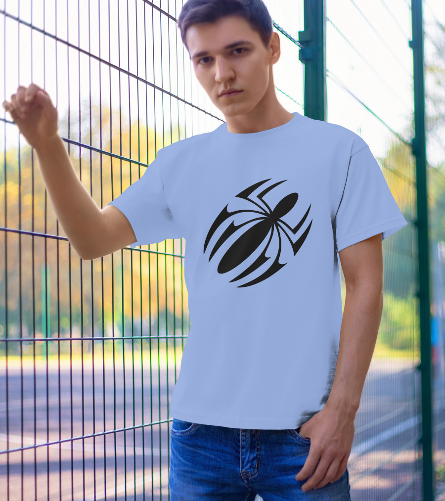 Scarlet Spider Iconic Symbol Blue Background T-Shirt
