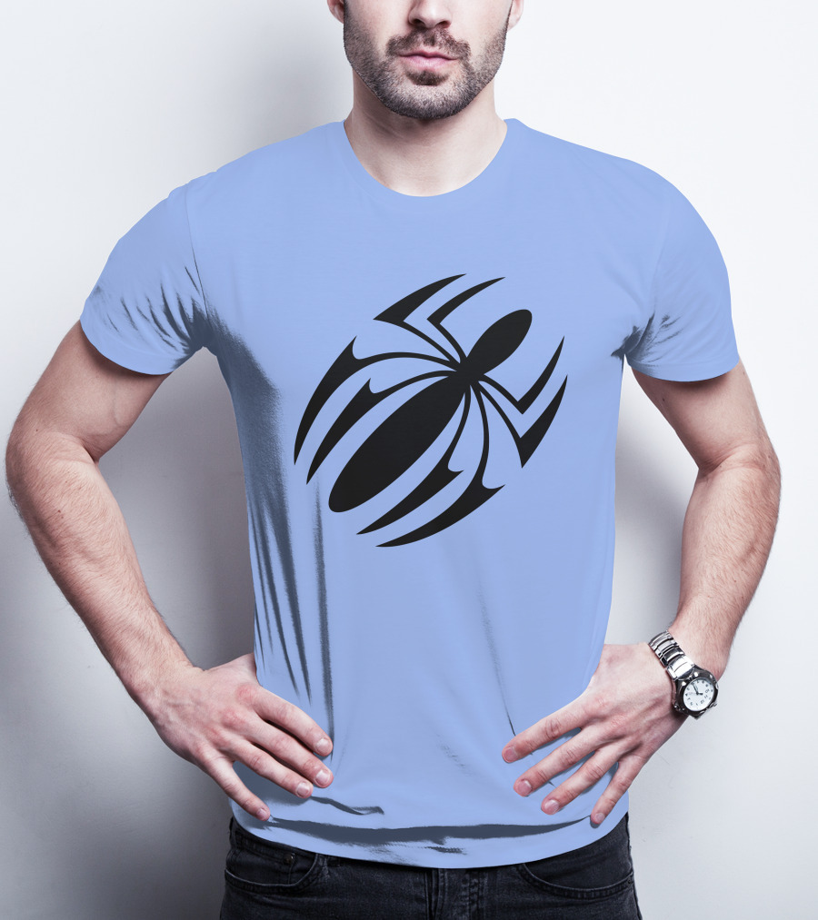 Scarlet Spider Iconic Symbol Blue Background T-Shirt