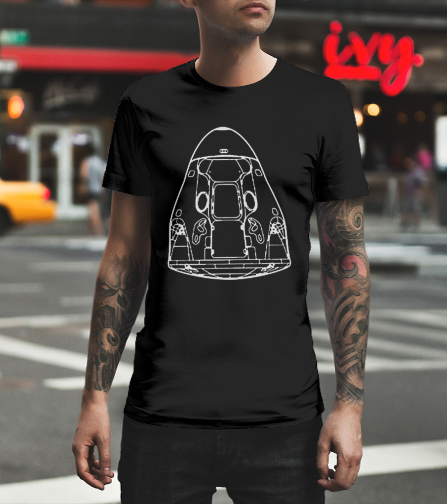 Nasa Spacex Crew Dragon Capsule Diagram T-Shirt