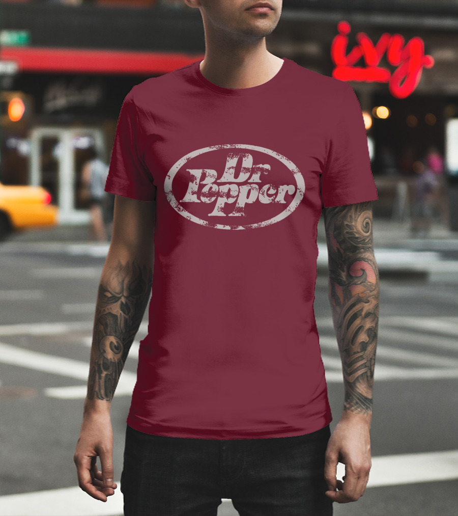 Dr Pepper Distressed Vintage Oval T-Shirt