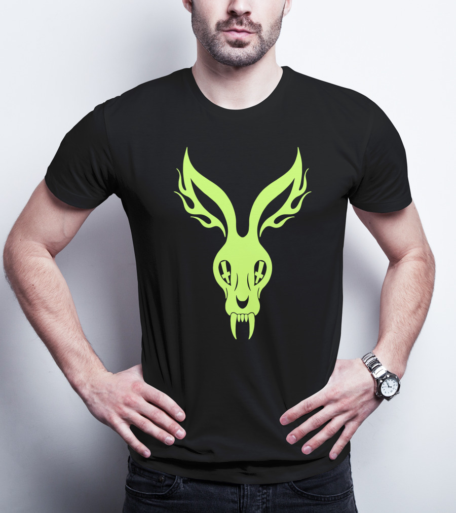 Mr Bungle Skull Rabbit Crossed Eyes Neon T-Shirt