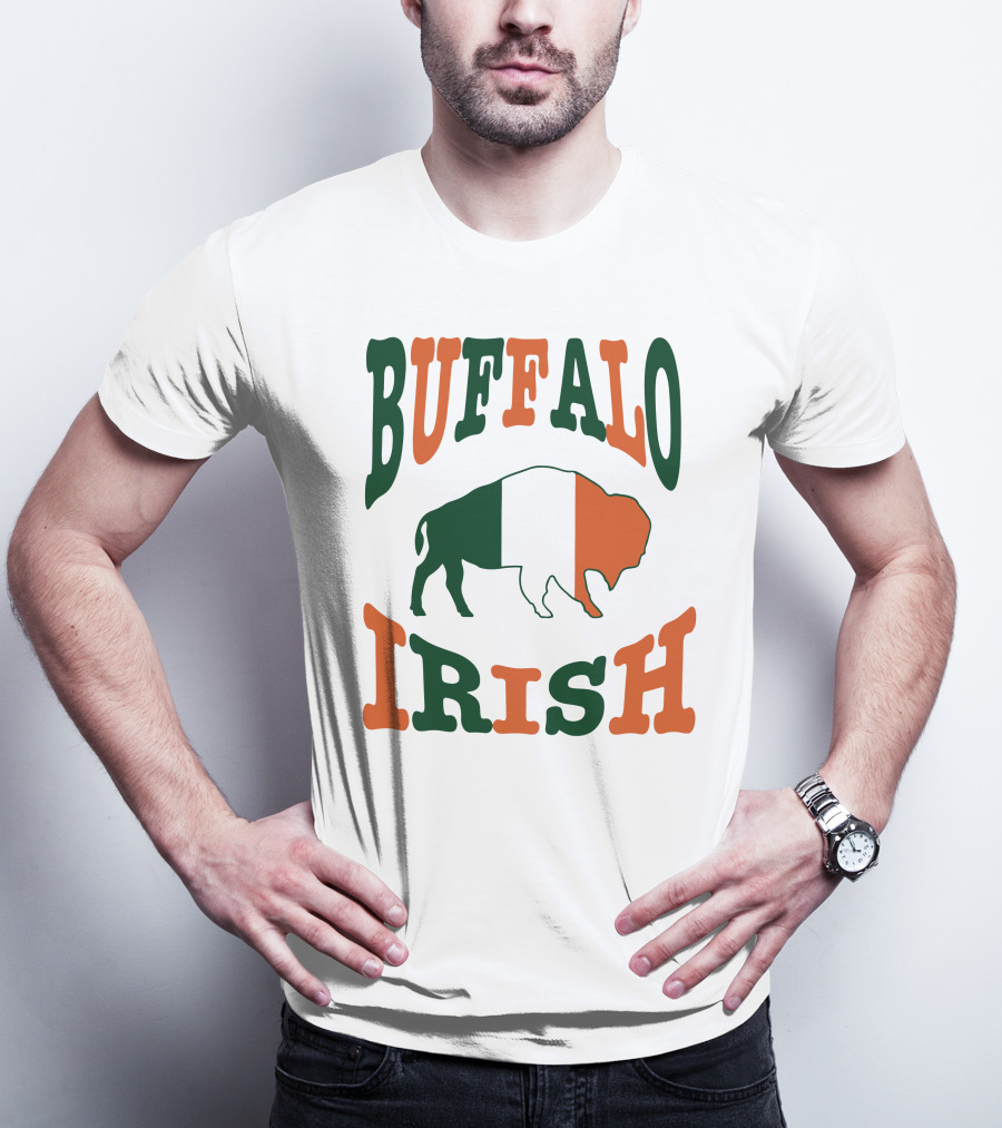 Buffalo Irish St. Patrick's Day Green White Orange Flag T-Shirt