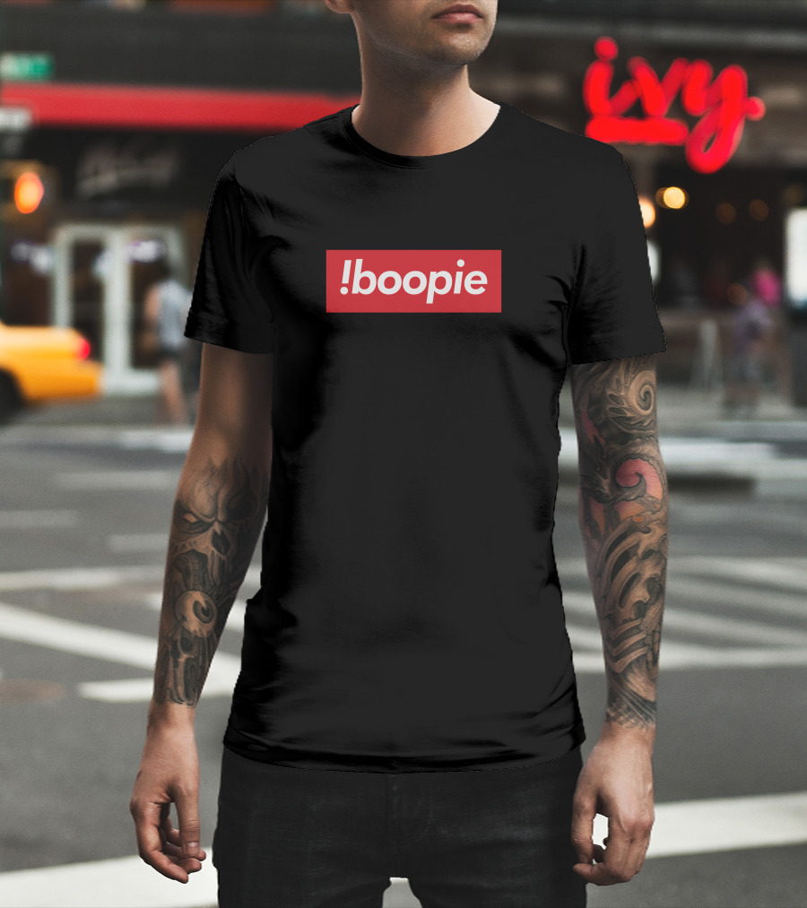 Boopieverse A Mellow Boop Merch Boopie Box Exclamation Boopie Red Block T-Shirt