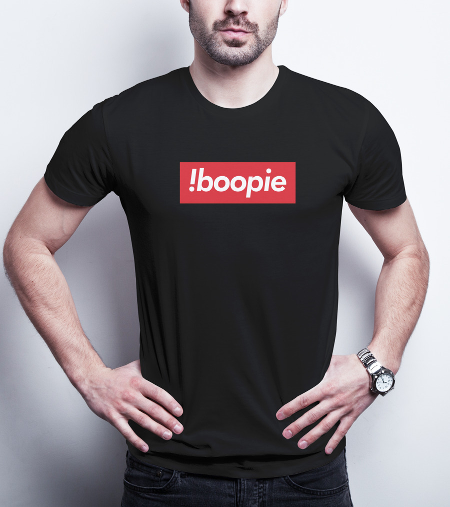 Boopieverse A Mellow Boop Merch Boopie Box Exclamation Boopie Red Block T-Shirt