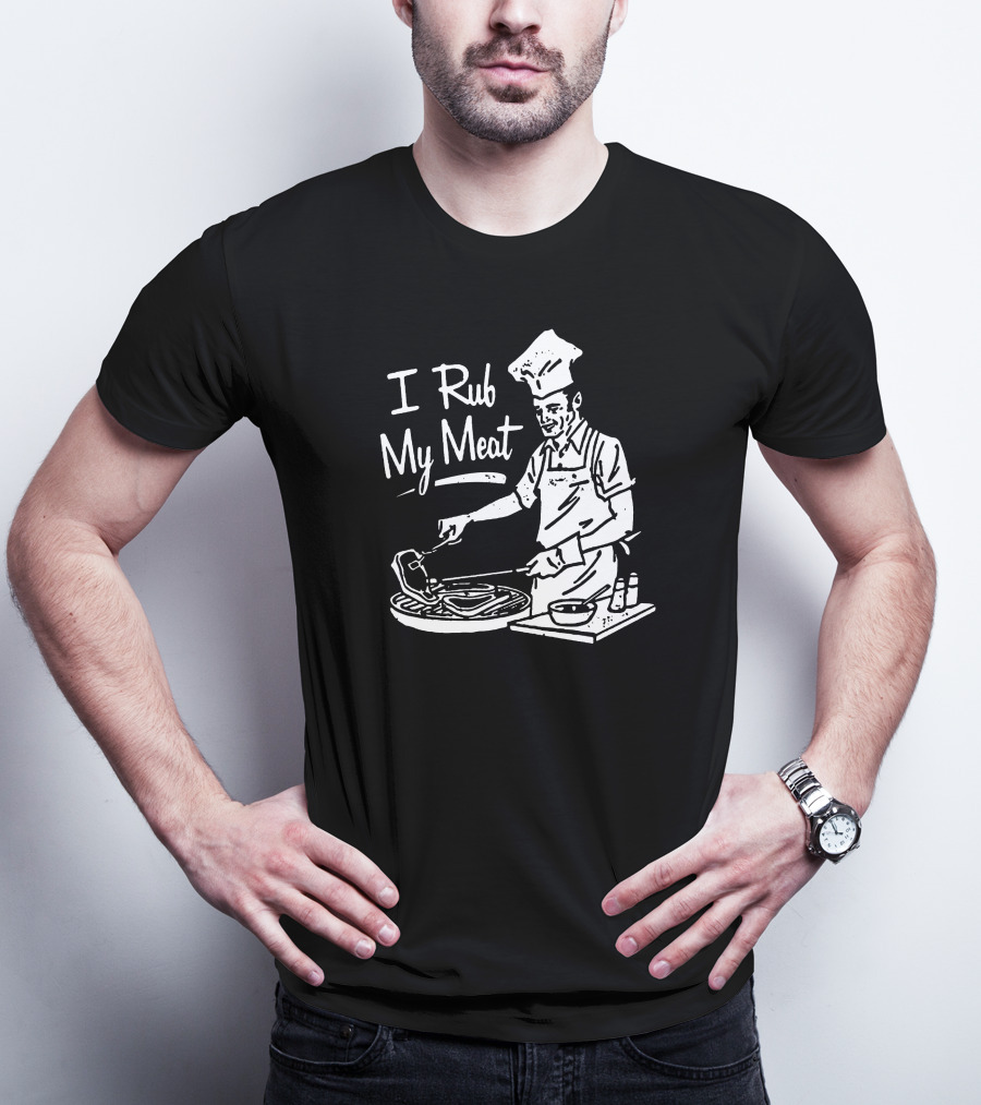 M00nshot I Rub My Meat Chef Grilling Cooking Apron BBQ T-Shirt