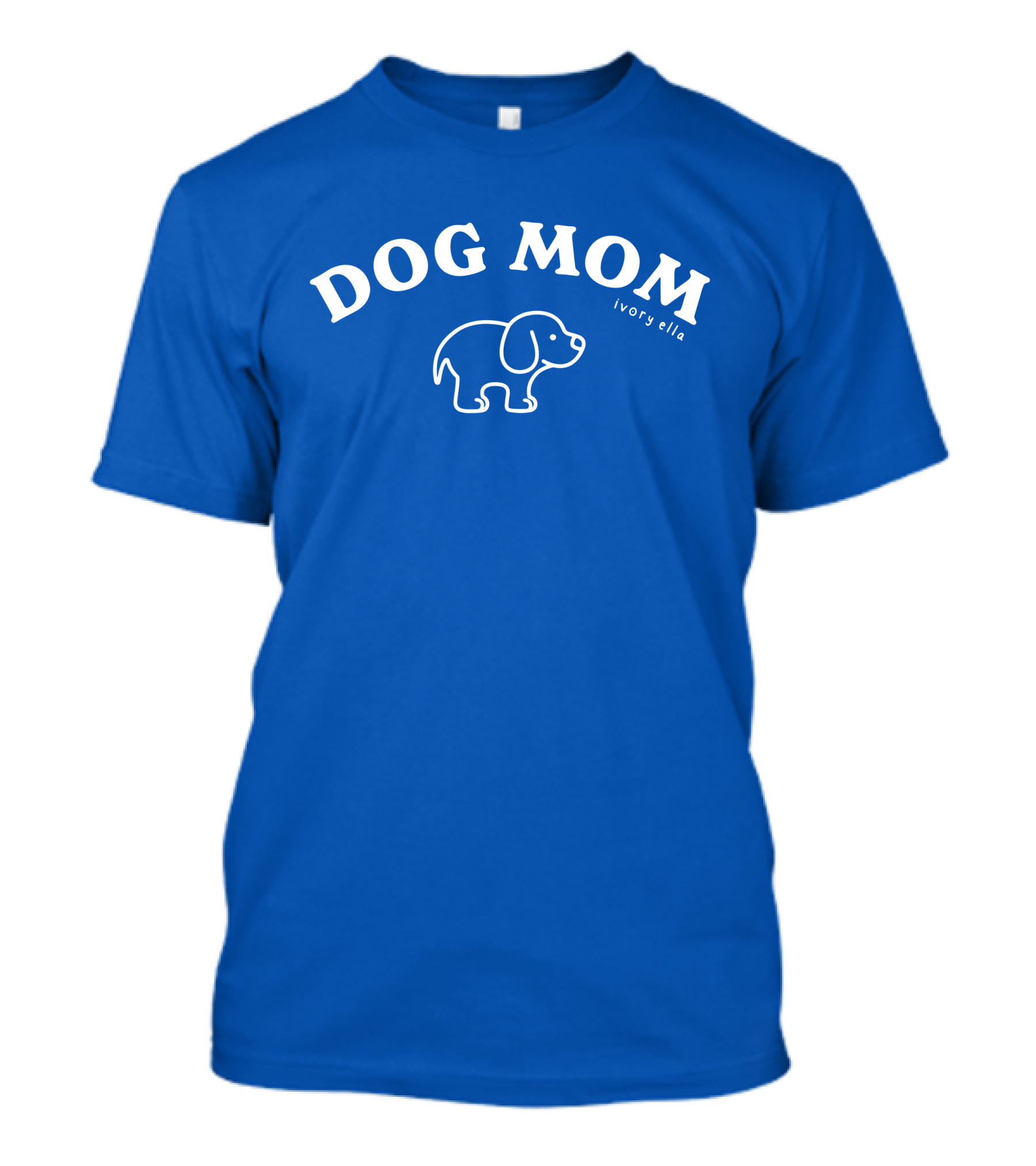 Natalie Decker Ivory Ella Dog Mom Blue T-Shirt