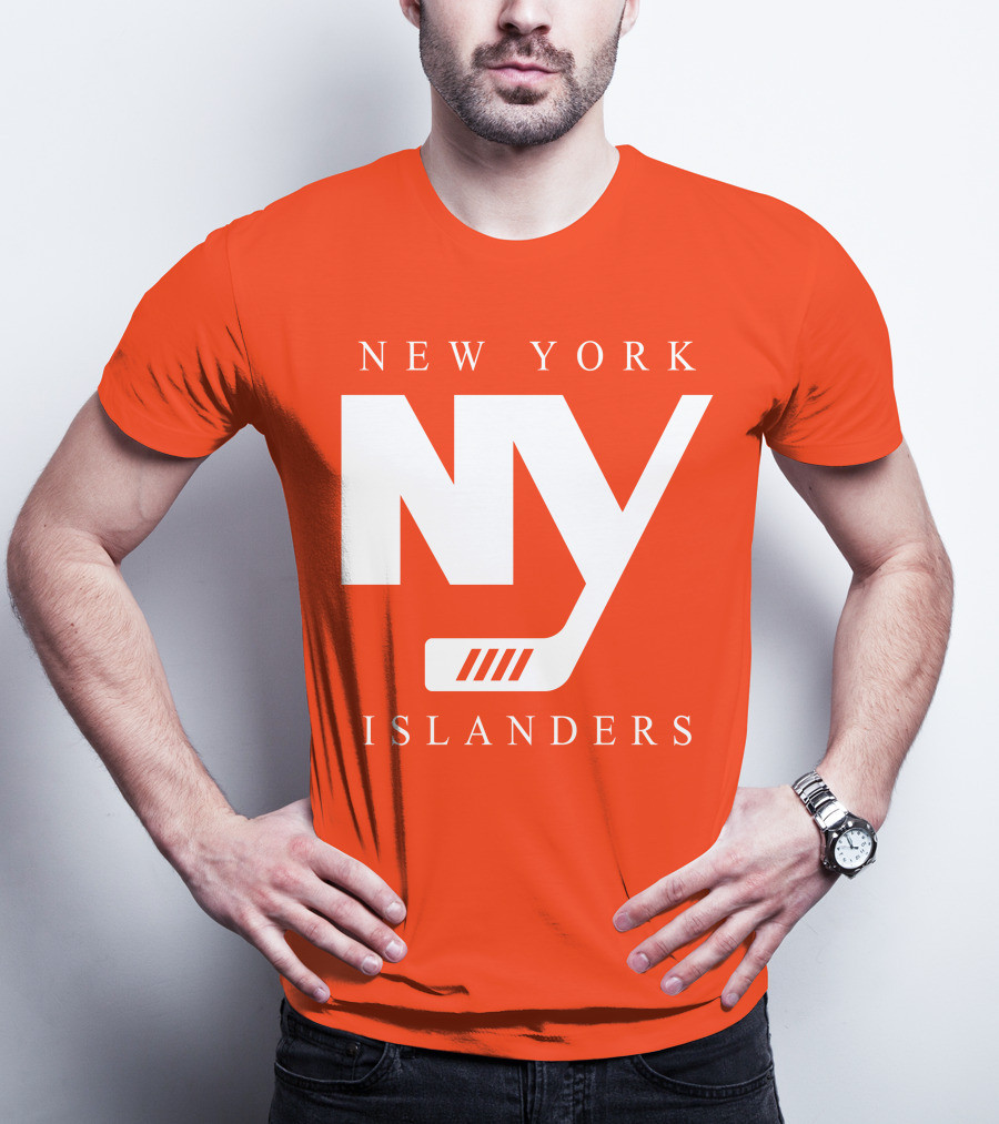 New York Islanders NY Hockey Text Stamp T-Shirt
