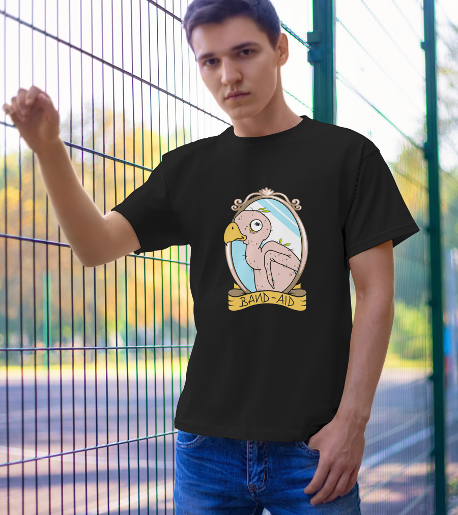 Leigh Mcnasty Merch Band-Aid Quirky Bird Frame T-Shirt