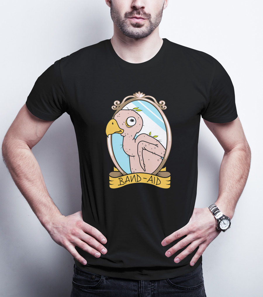 Leigh Mcnasty Merch Band-Aid Quirky Bird Frame T-Shirt