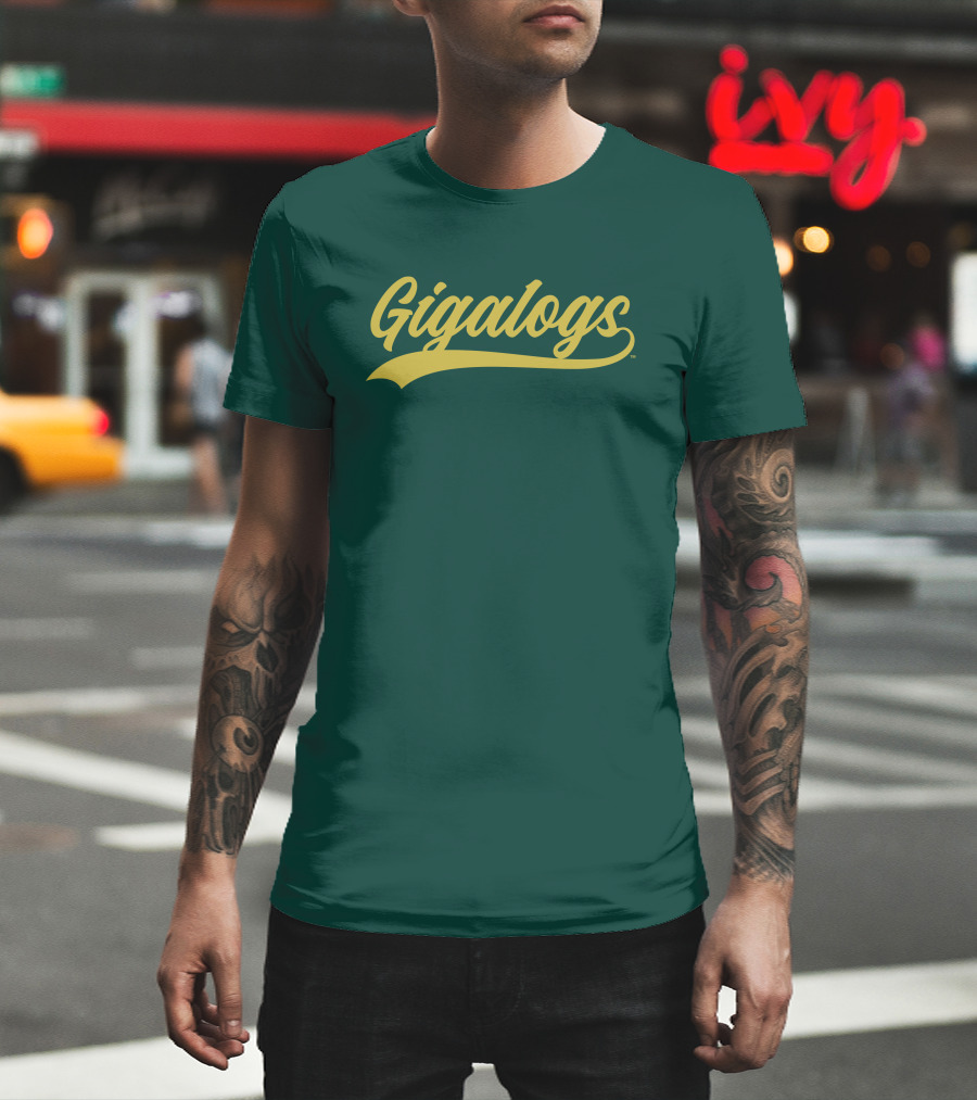 Gigalogs Classic Script Yellow T-Shirt