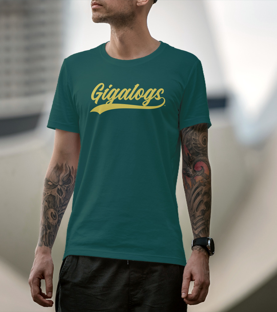 Gigalogs Classic Script Yellow T-Shirt