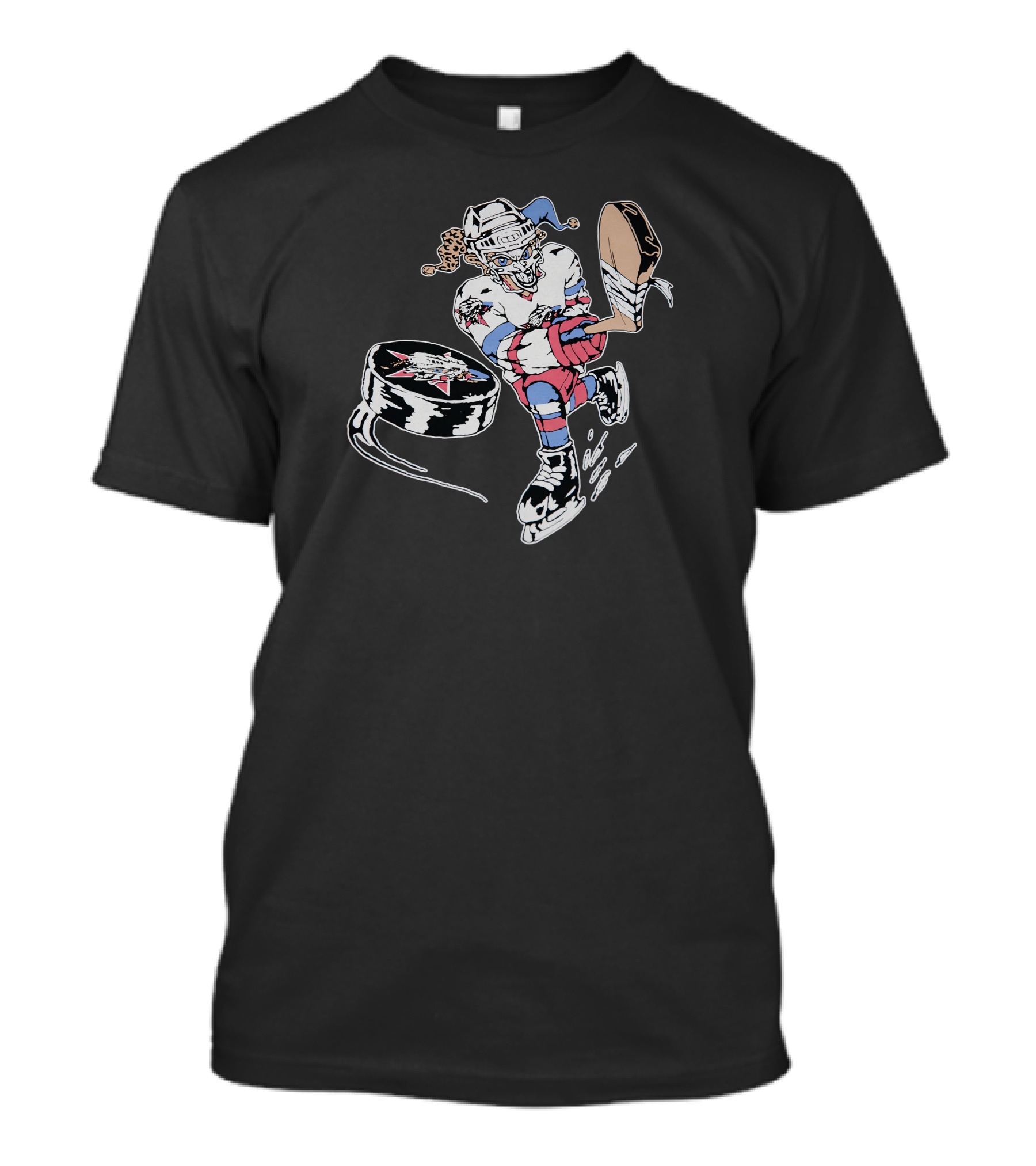 The Garden Hockey Animated Jester Player With Hockey Stick And Puck T-Shirt