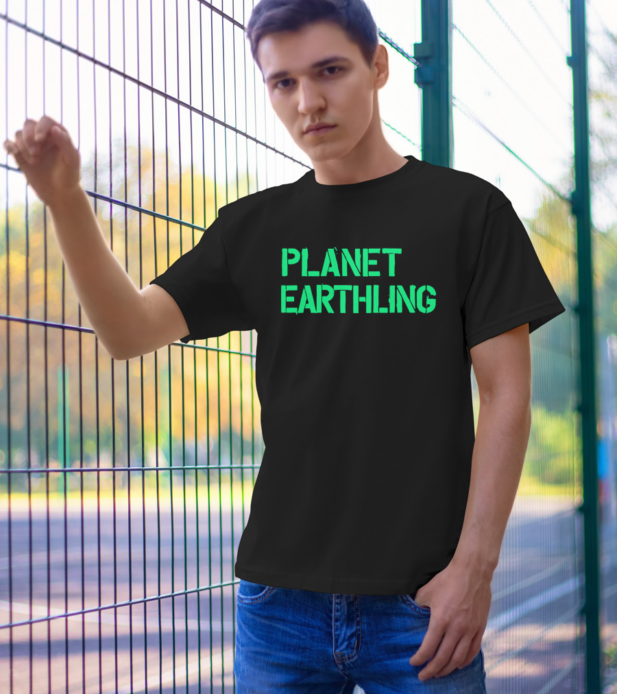 Punkmasters Planet Earthling Bold Green Text T-Shirt