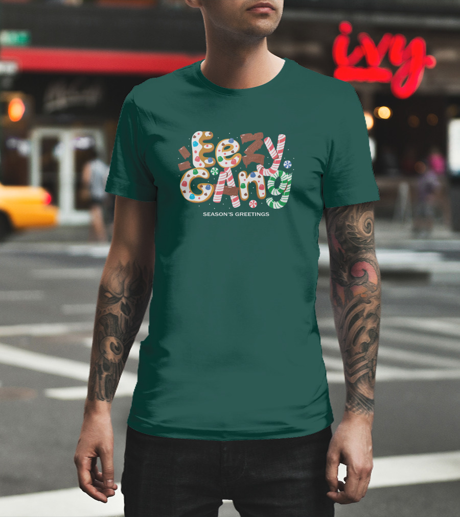 Yeezy Gang Festive Holiday Cookie Lettering T-Shirt