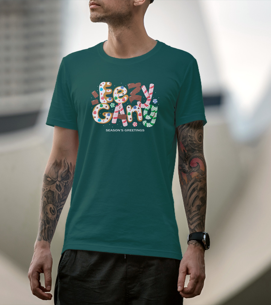 Yeezy Gang Festive Holiday Cookie Lettering T-Shirt