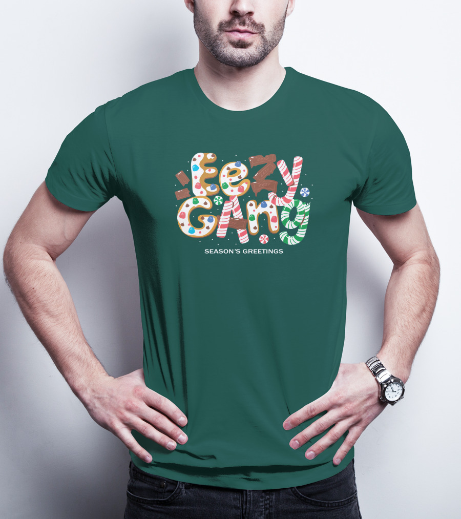 Yeezy Gang Festive Holiday Cookie Lettering T-Shirt