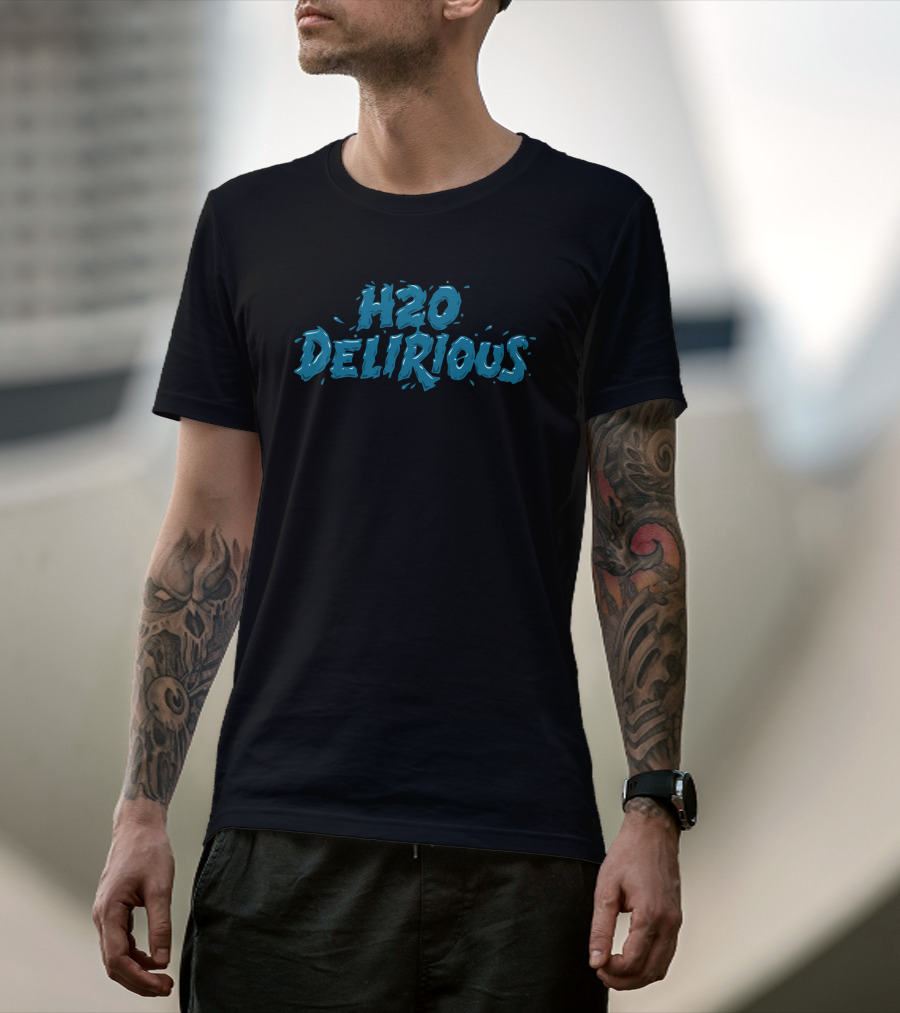 H2O Delirious Blue Splash Text T-Shirt