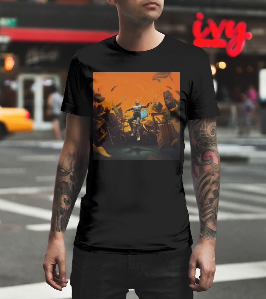 Nopressureshop Com Logic No Pressure Album Cover Floating Surreal Scene T-Shirt