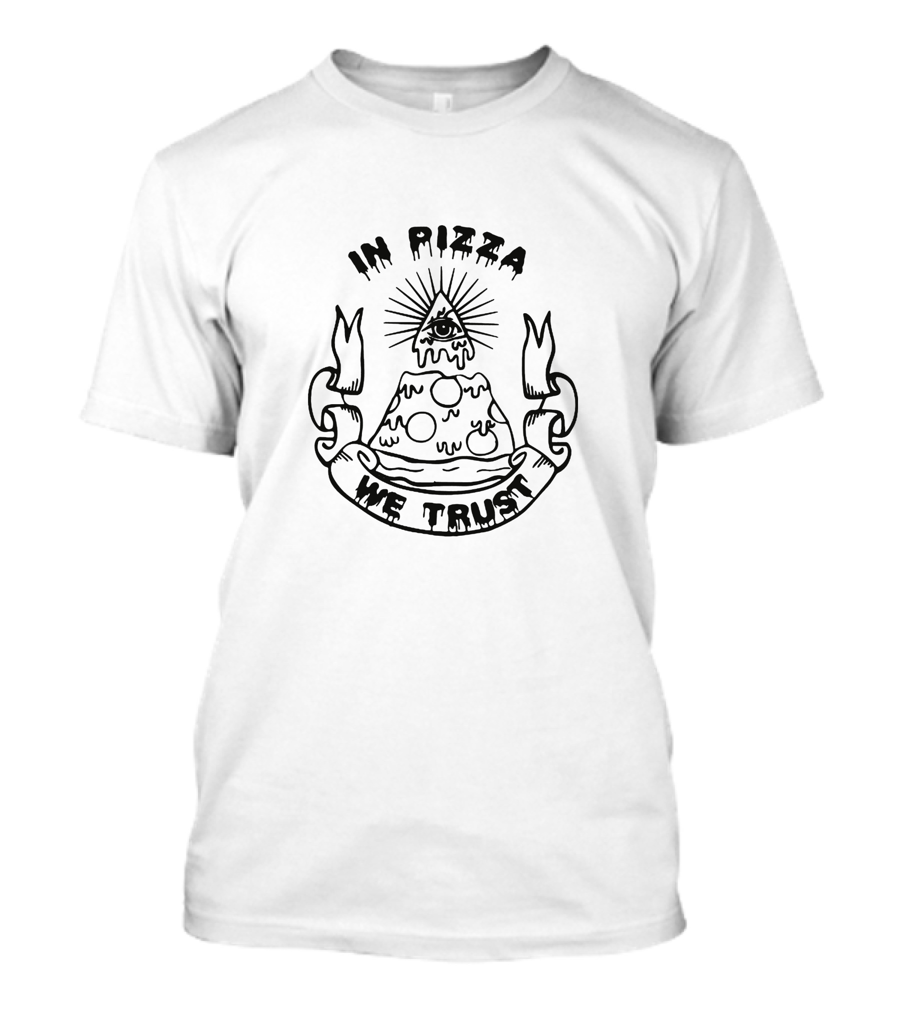 In Pizza We Trust Eye Pyramid Slice T-Shirt
