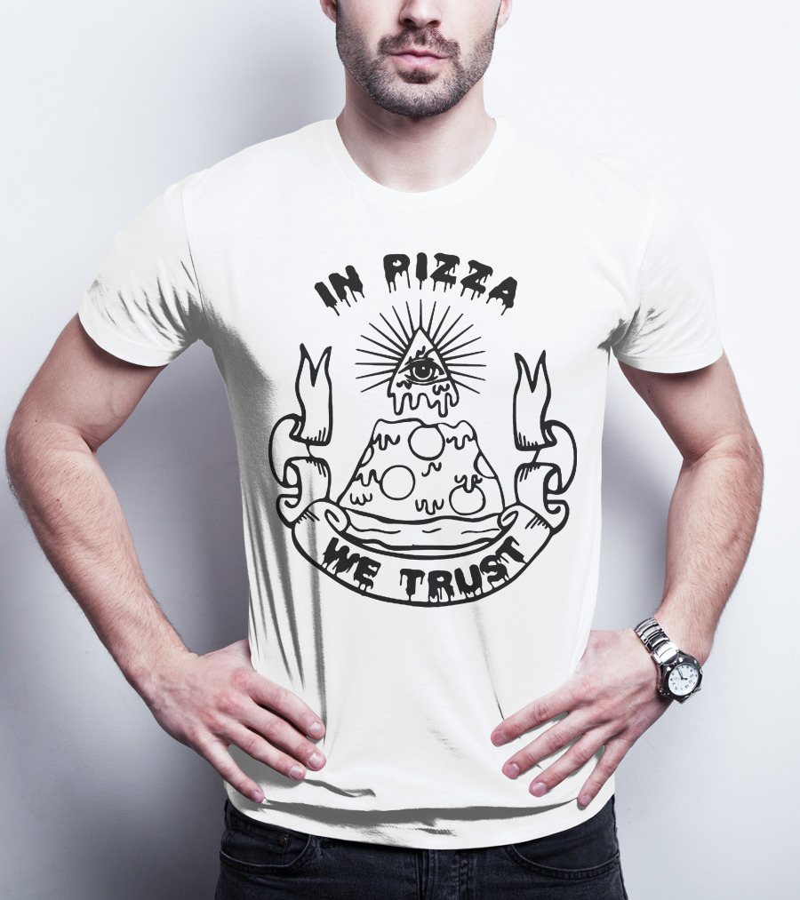 In Pizza We Trust Eye Pyramid Slice T-Shirt
