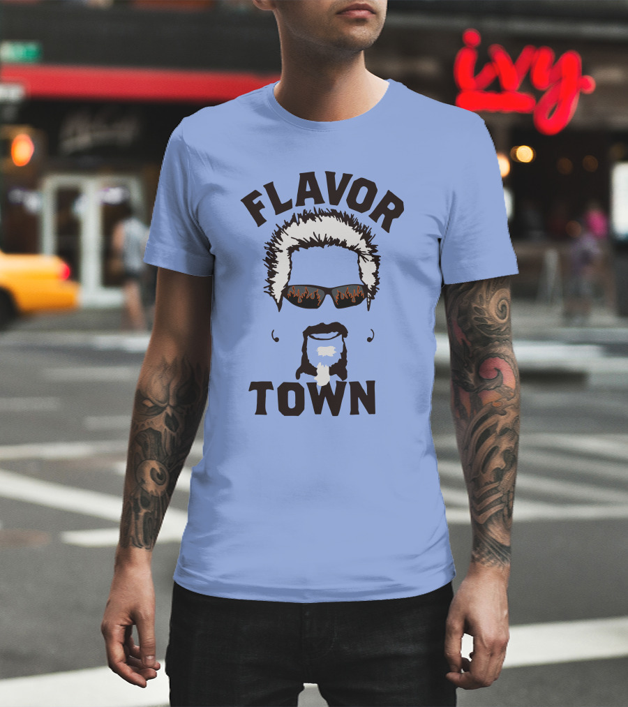 Flavor Town Sunglasses Beard T-Shirt