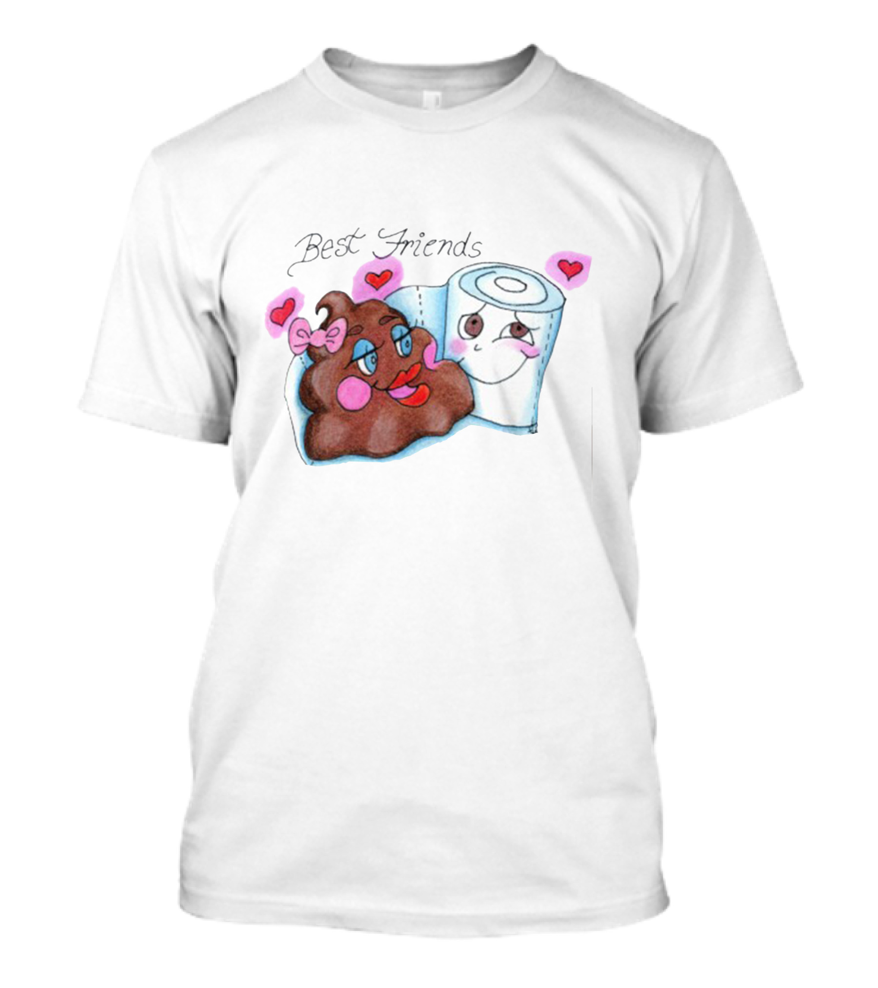 Best Friends Poop And Toilet Paper With Hearts T-Shirt