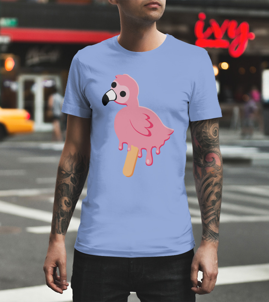 Flamingo Popsicle Melting Drip T-Shirt