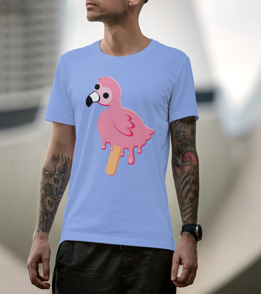 Flamingo Popsicle Melting Drip T-Shirt