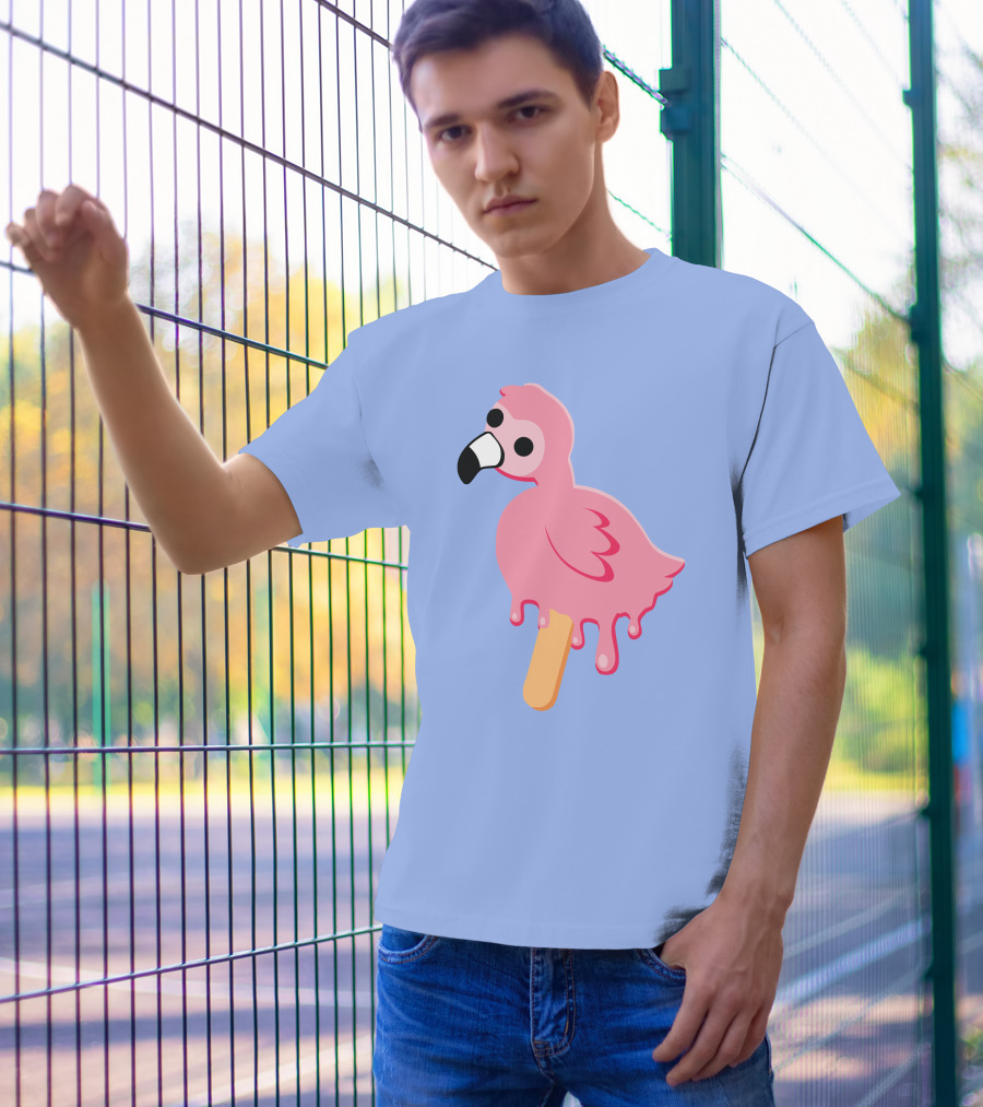 Flamingo Popsicle Melting Drip T-Shirt