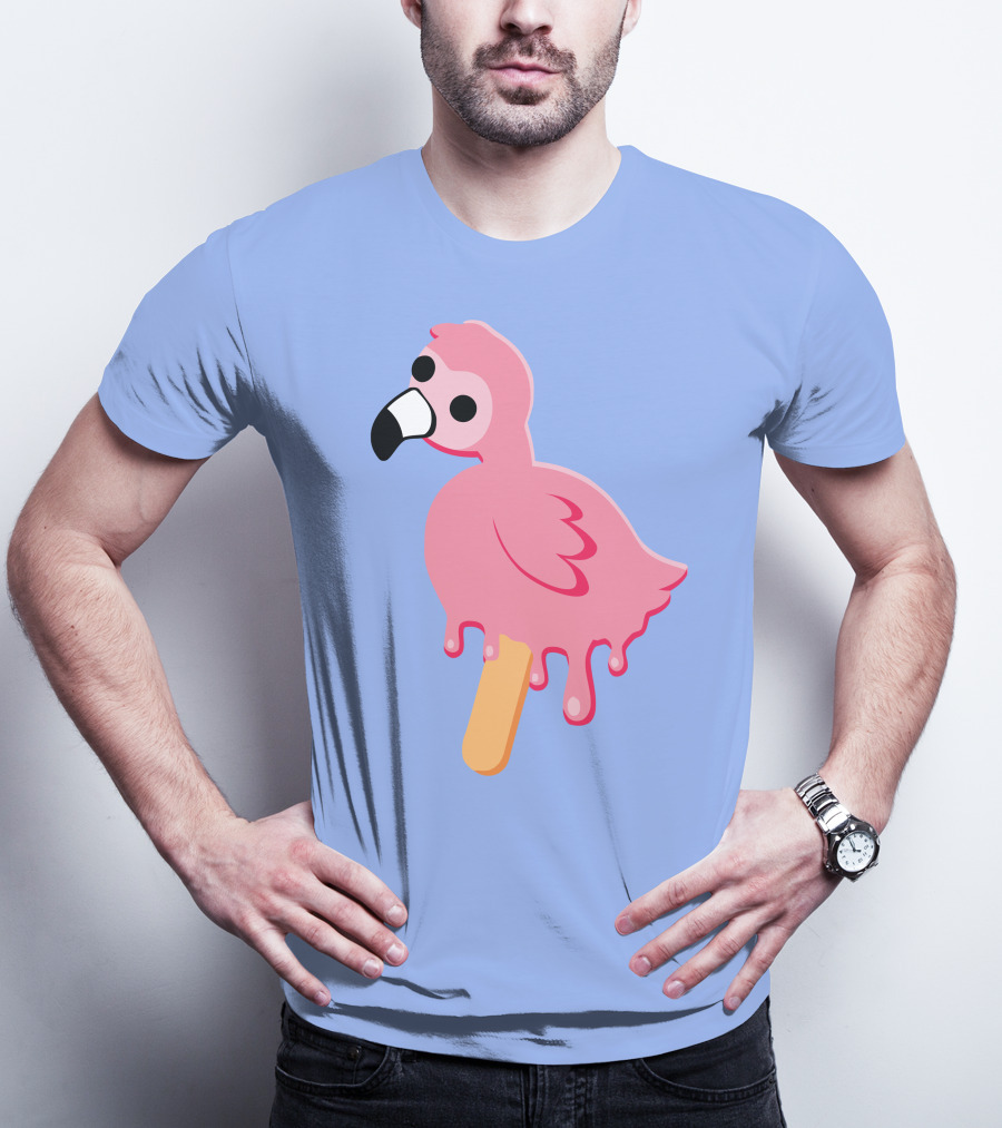 Flamingo Popsicle Melting Drip T-Shirt