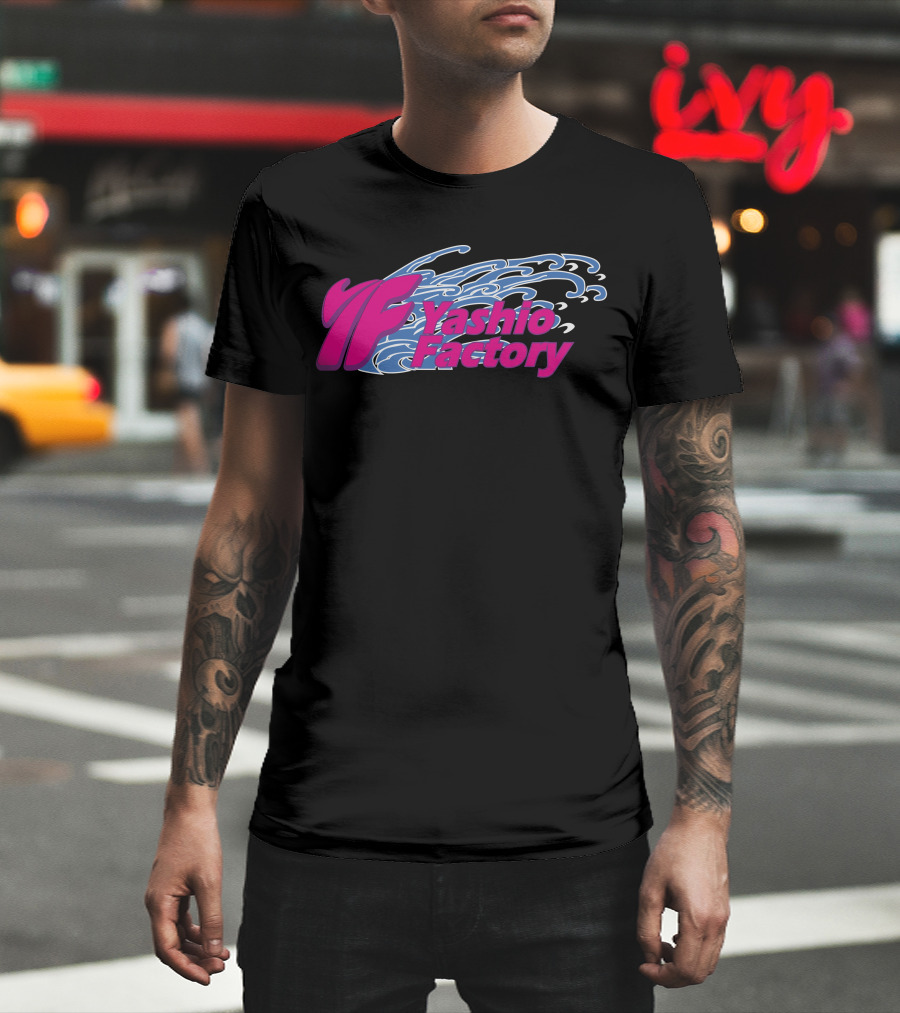 Yashio Factory Pink And Blue Wave T-Shirt