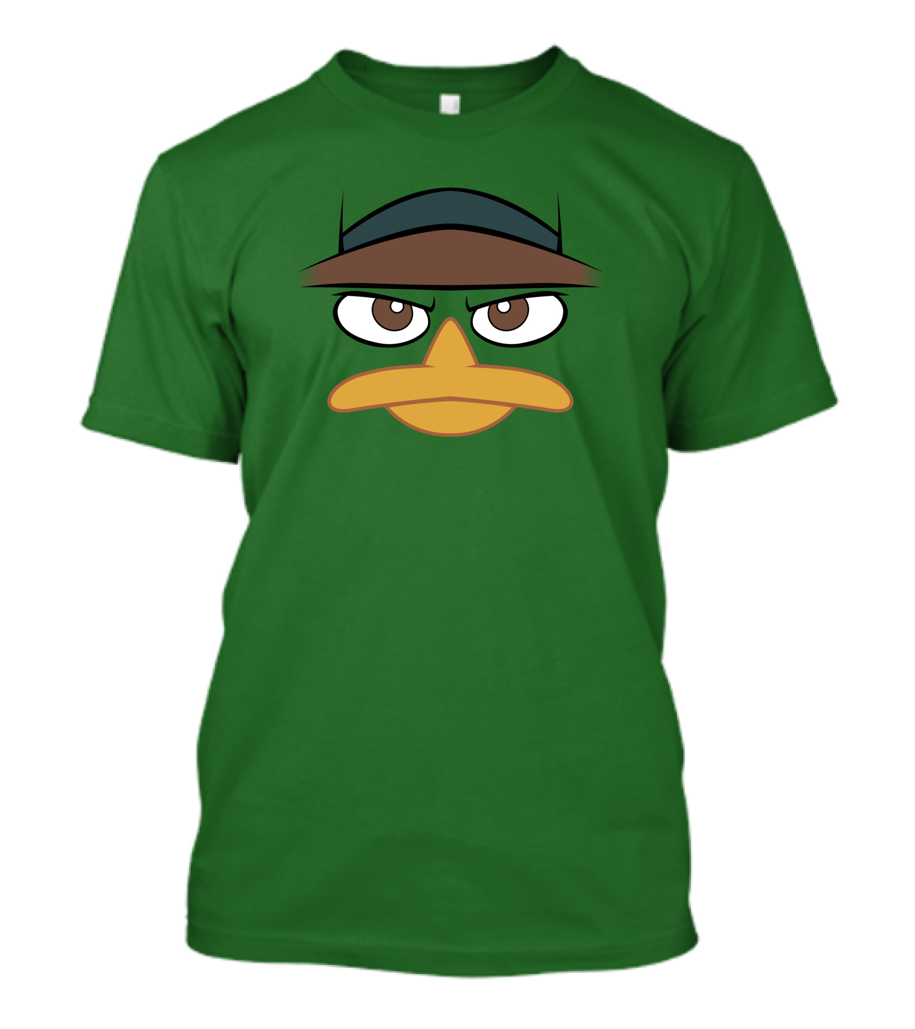 Agent P Perry The Platypus Face Green Hat Eyes Beak T-Shirt