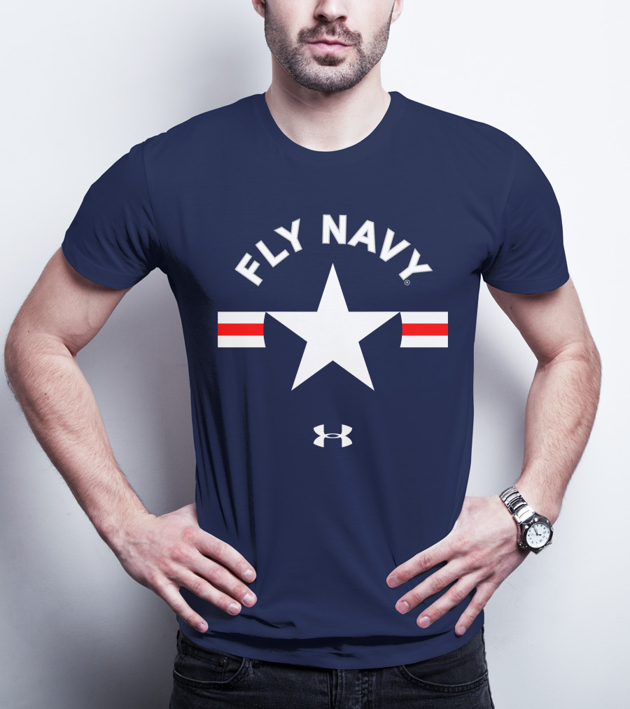FLY NAVY Under Armour White Star Red Stripes T-Shirt