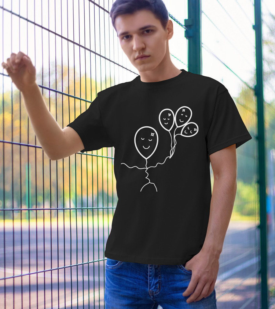 Scribbuls Happy Balloon Faces Collection T-Shirt