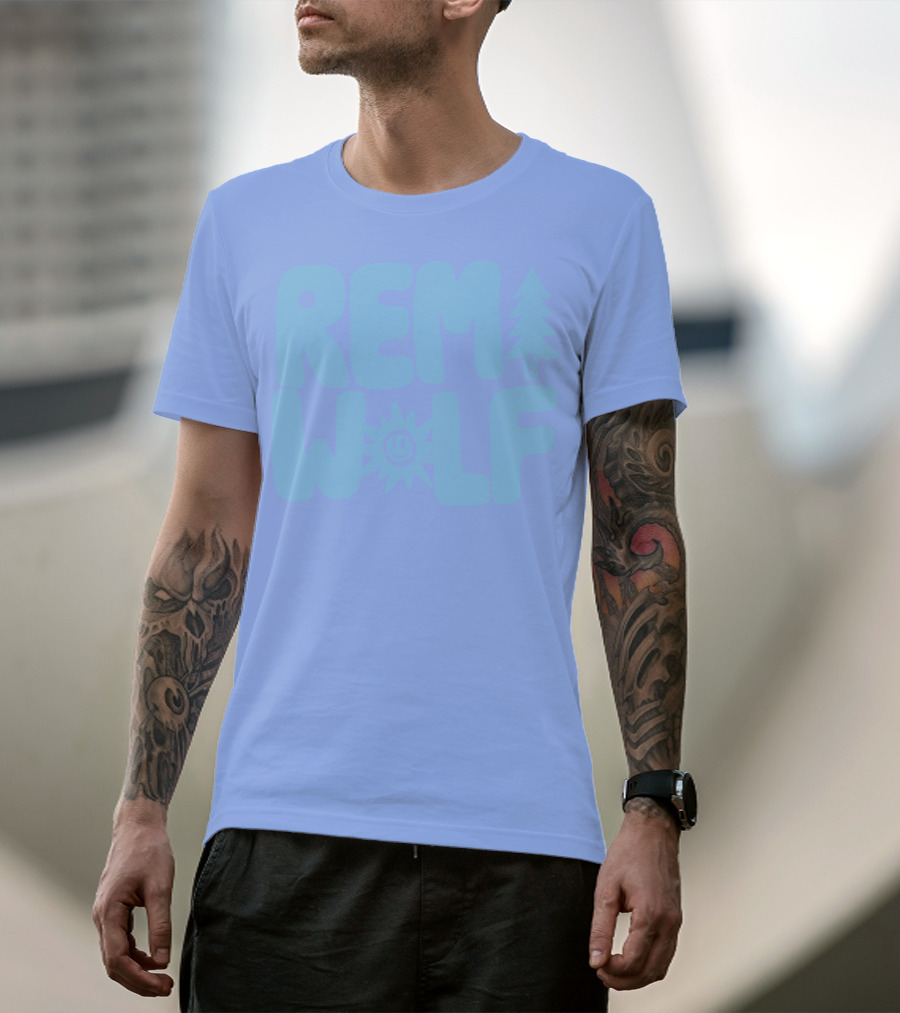 REM WOLF Pine Tree Sun Face T-Shirt