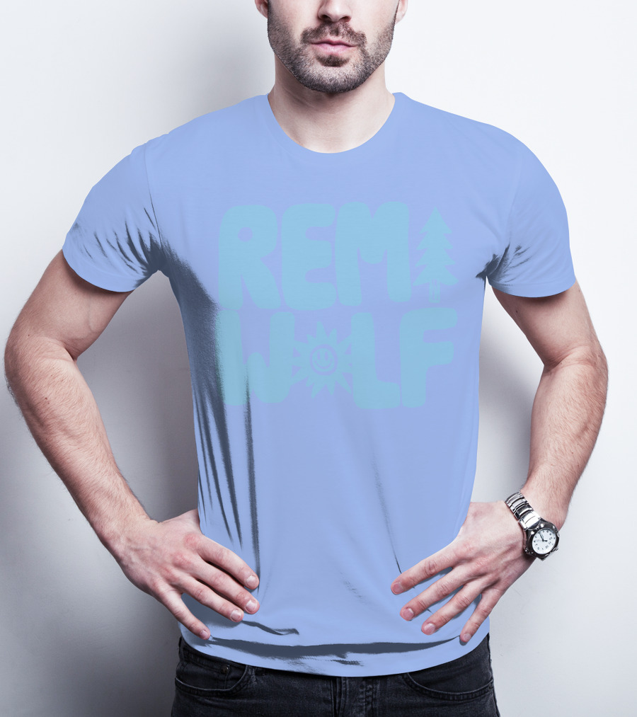 REM WOLF Pine Tree Sun Face T-Shirt